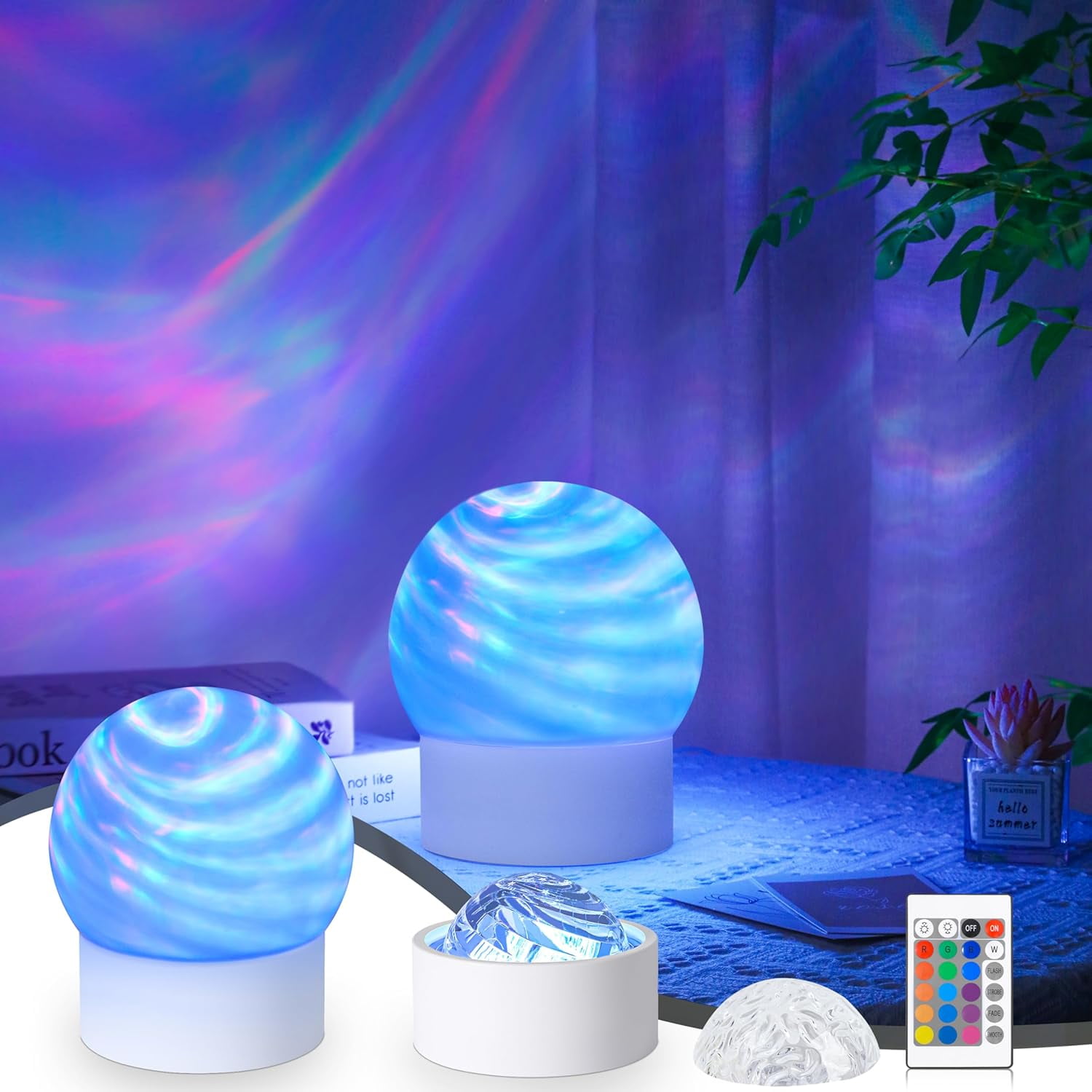 16-Color Aurora Ocean Wave Projector – 360° RGB LED Night Light with ...