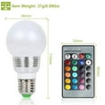 16-Color RGB LED Light Bulb E27, 3W Dimmable Mood Lighting with Remote ...