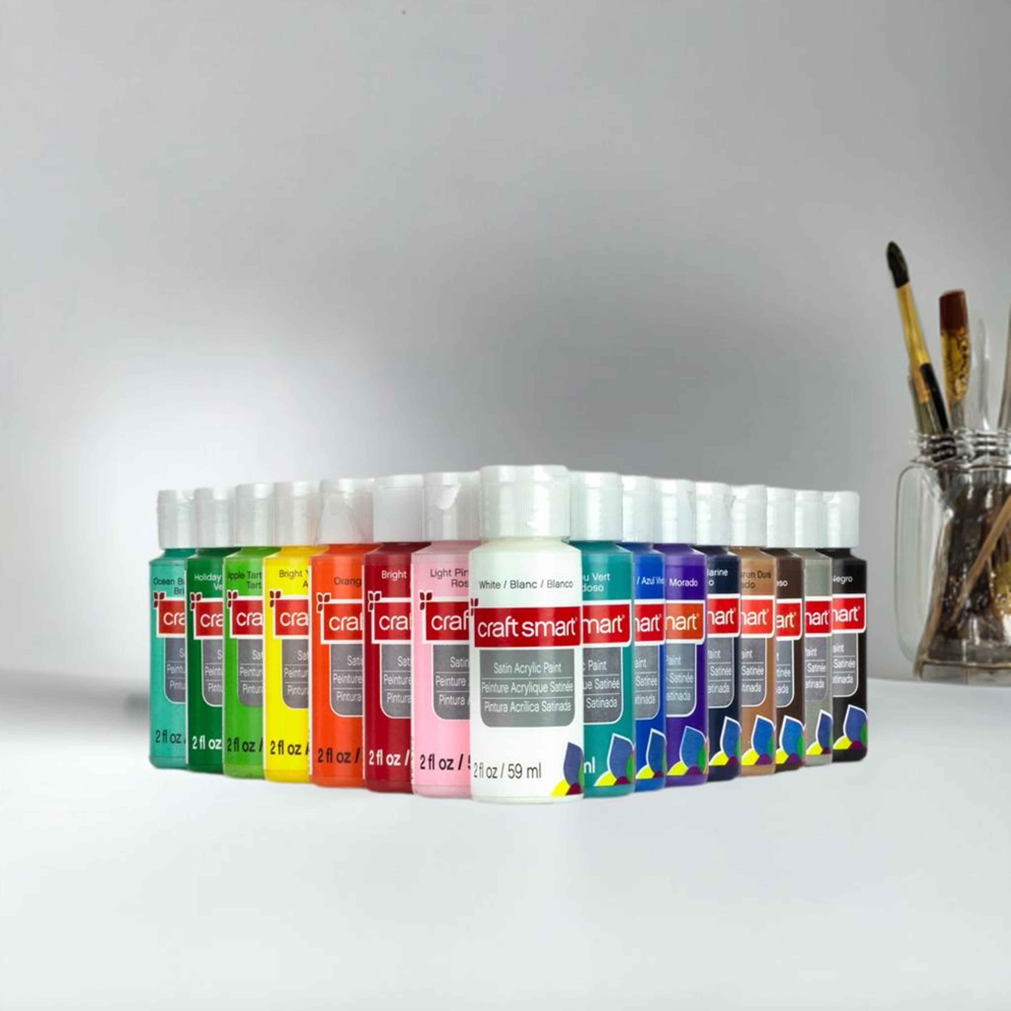 Craft Smart® Art Supplies Set - 16 Color Satin Acrylic Paint Value Pack ...