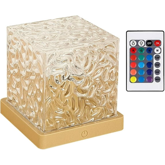 16 Color Water Ripples Projector Dynamic Rotating LED Night Light Quare ...