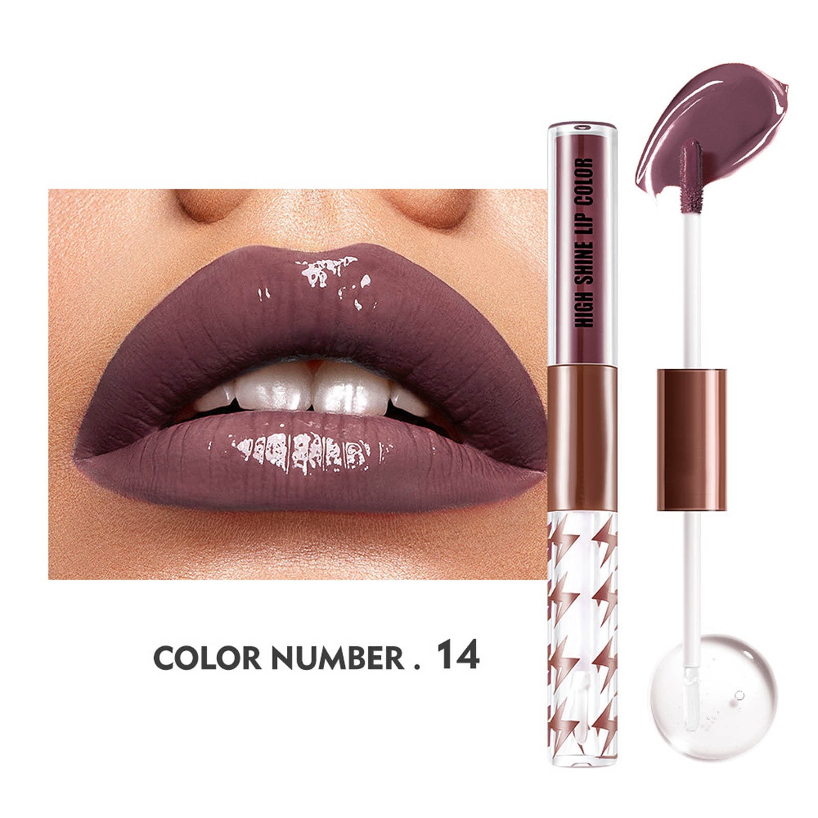 16 Colors Double Head Lip Glaze High Shine Moisturizing No Fading Lip ...