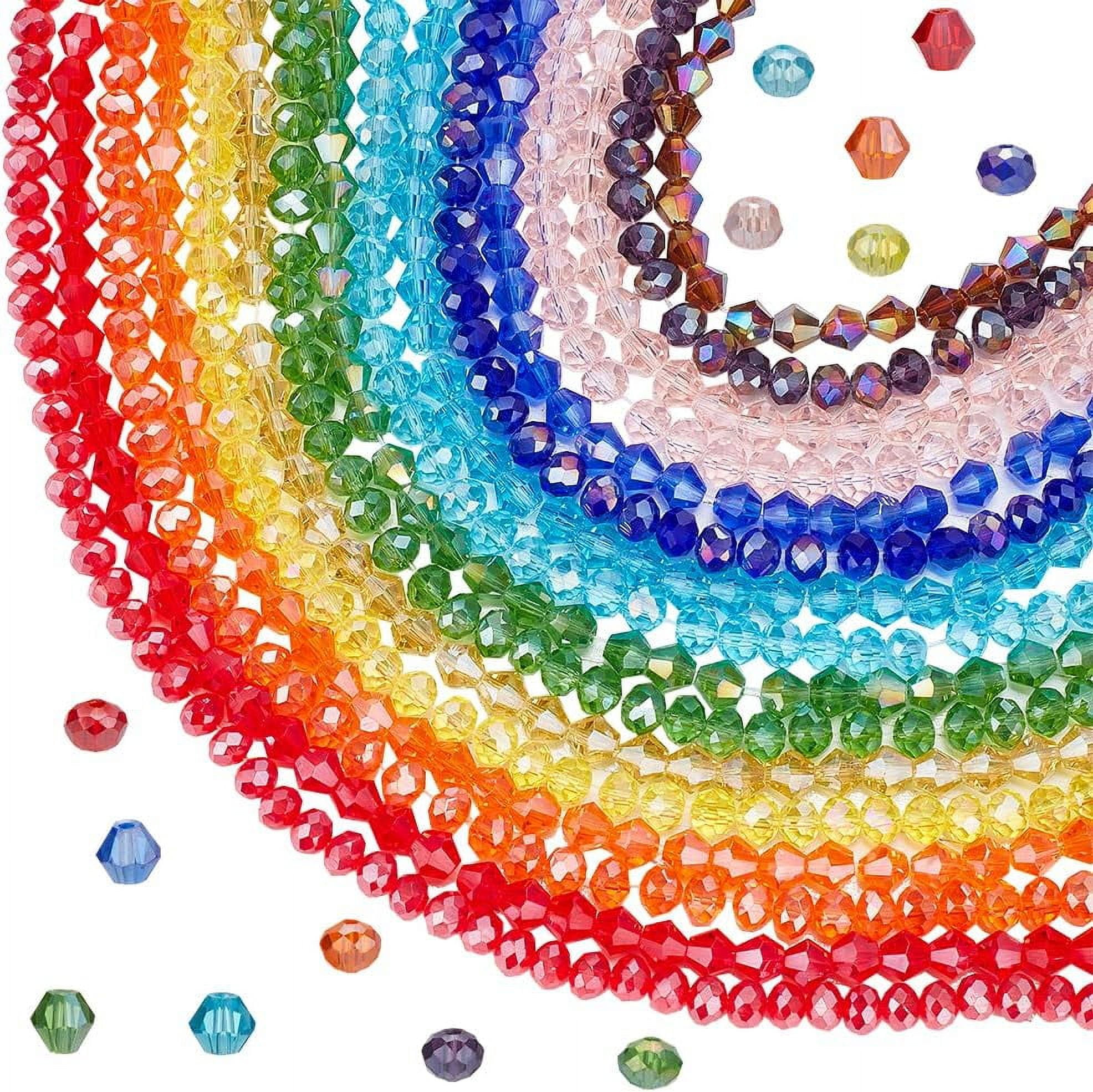 16 Colors Faceted Glass Bead Strand 1052Pcs 6mm Rondelle Bicone AB ...