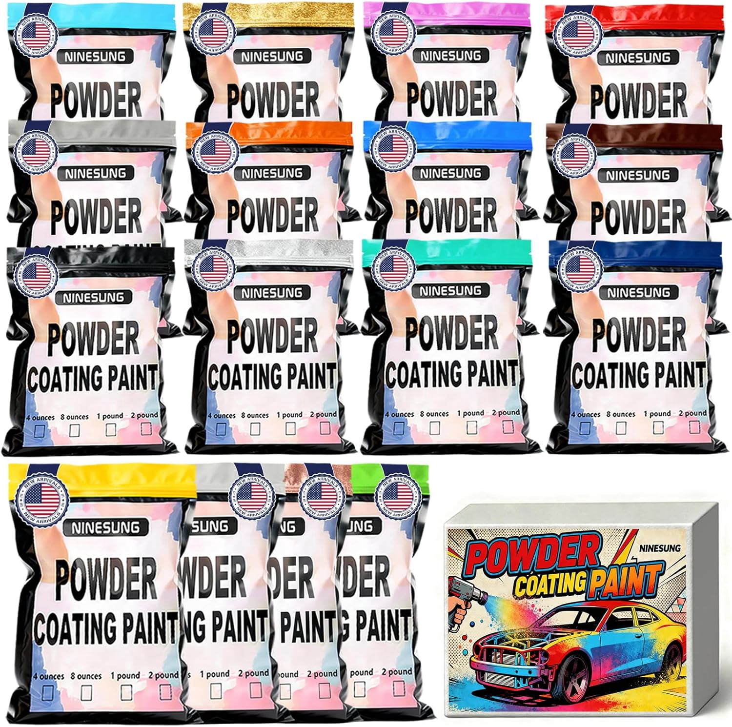 16 Colors Powder Coating Paint | Powder Coat Perfect for Metal Surfaces ...