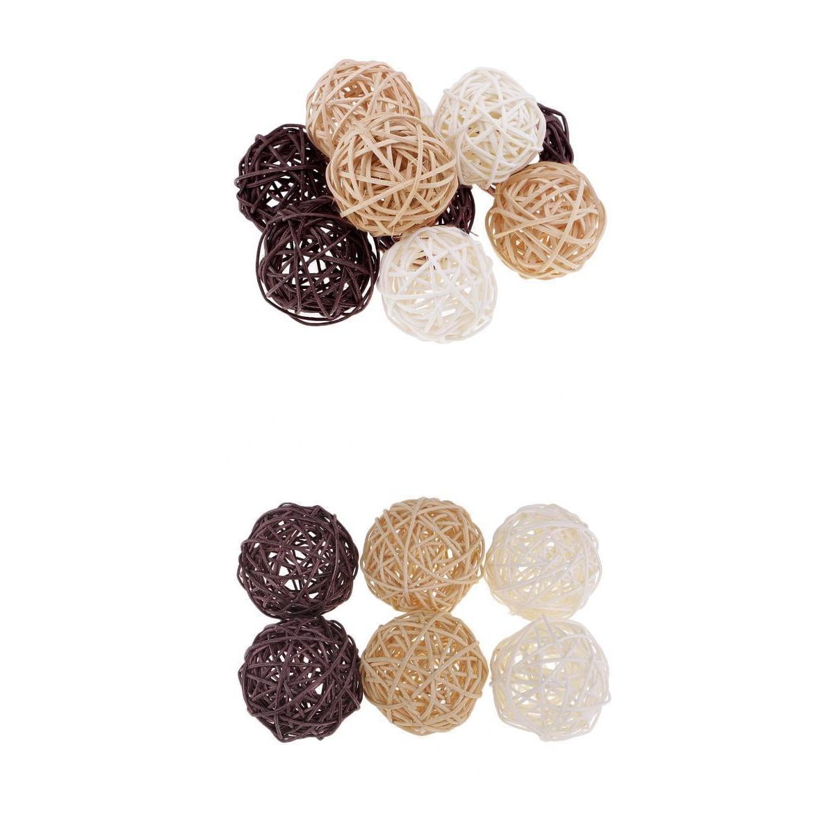 16 Colors Round Wicker Rattan Balls - Decorative Balls for Bowls, Vase ...