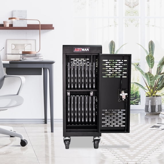16-Compartment Removable Locking Charging Cabinet for Laptop，Library ...