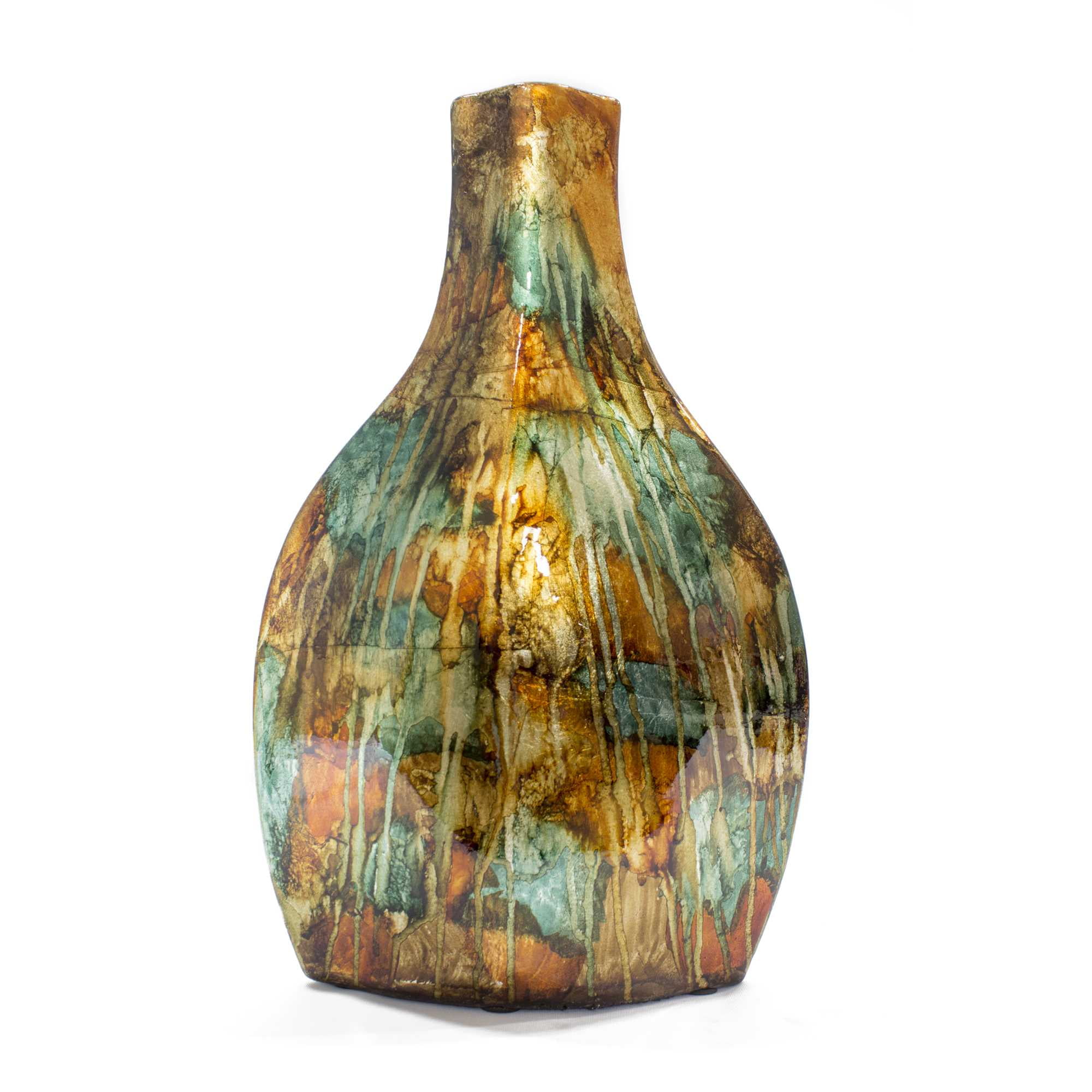 16" Copper, Red, and Gold Ceramic Table Vase - Walmart.com