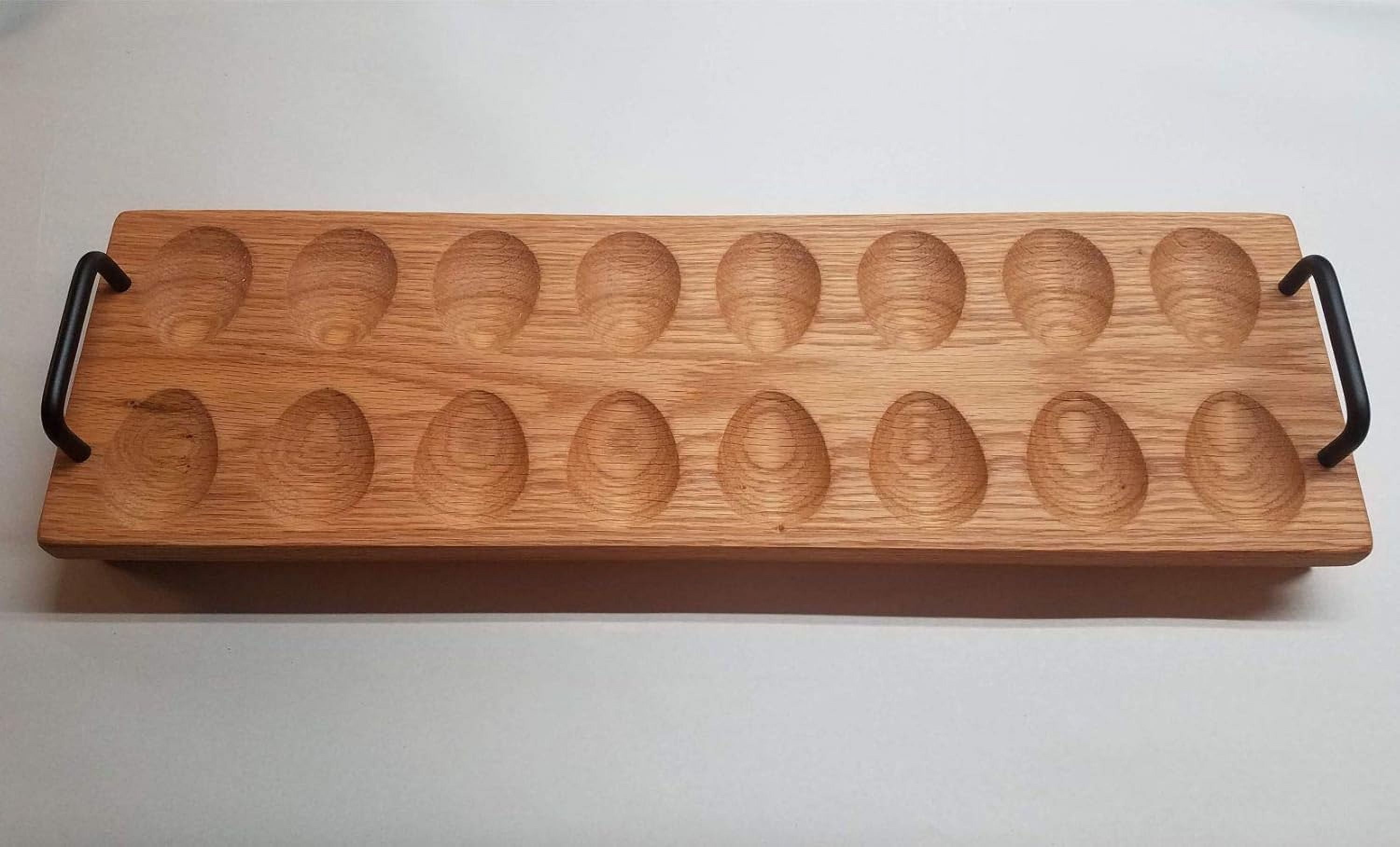 16 Count Egg Tray, Handcrafted Solid Wood, for Deviled Eggs, Easter Eggs Fresh Eggs, Serving and ...