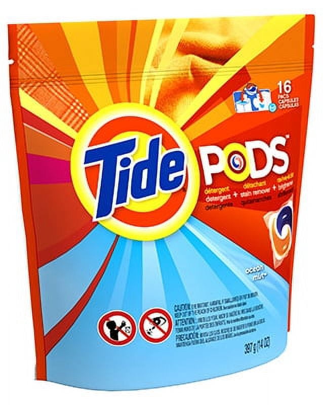 16 Count Ocean Mist Scent Tide Pod Laundry Detergent Pac A 3 In 1 Dete ...