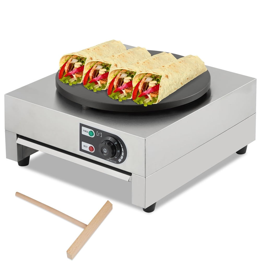 16" Crepe Maker, 1500W/ 3000W Commercial Electric Crepe Maker With Includes Batter Spreader and ...