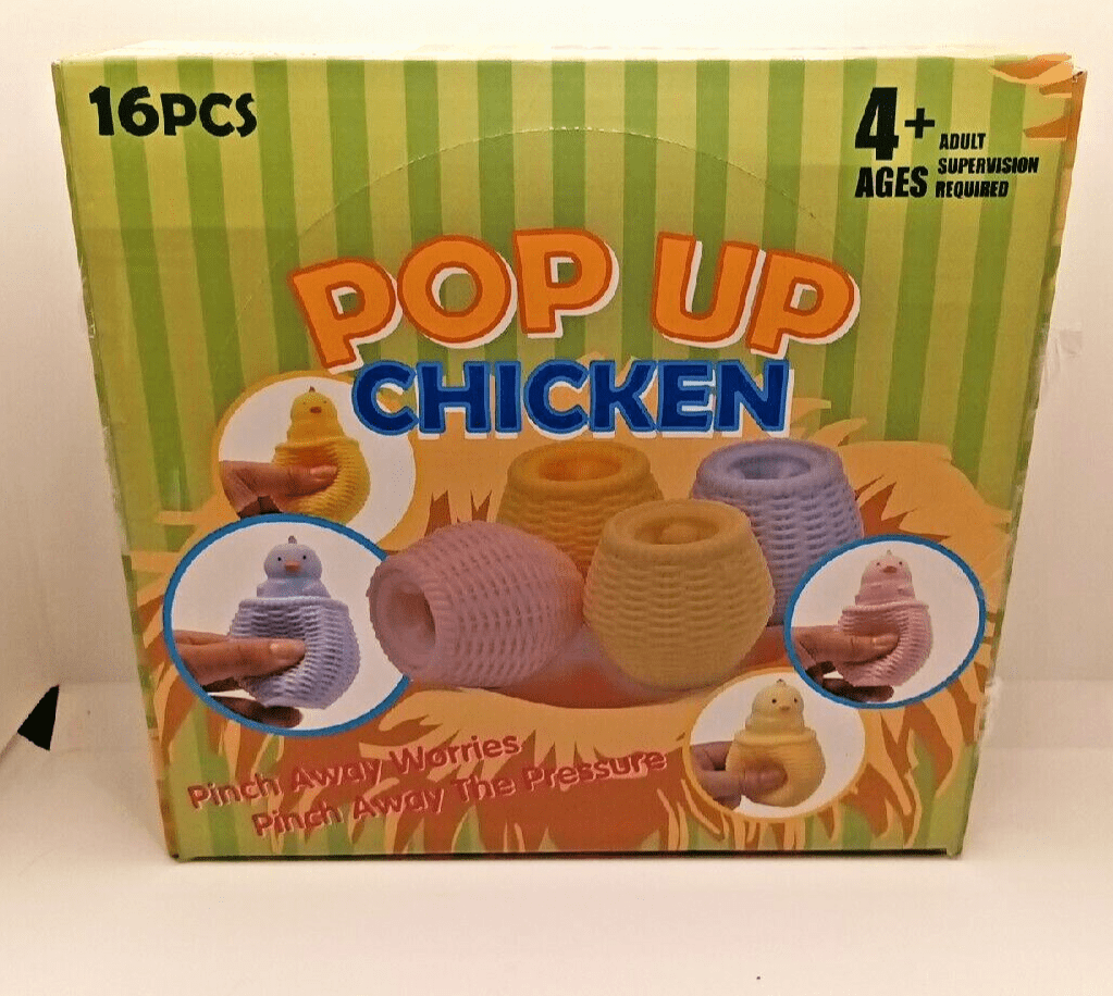 16 Ct Pop Up Chicken Yellow Purple & Pink Squish Chicken Party ...