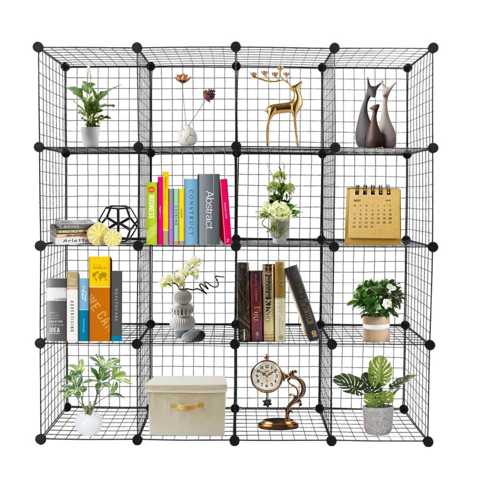 16-Cube Organizer Cube Storage Shelves Wire Cube Storage Origami ...