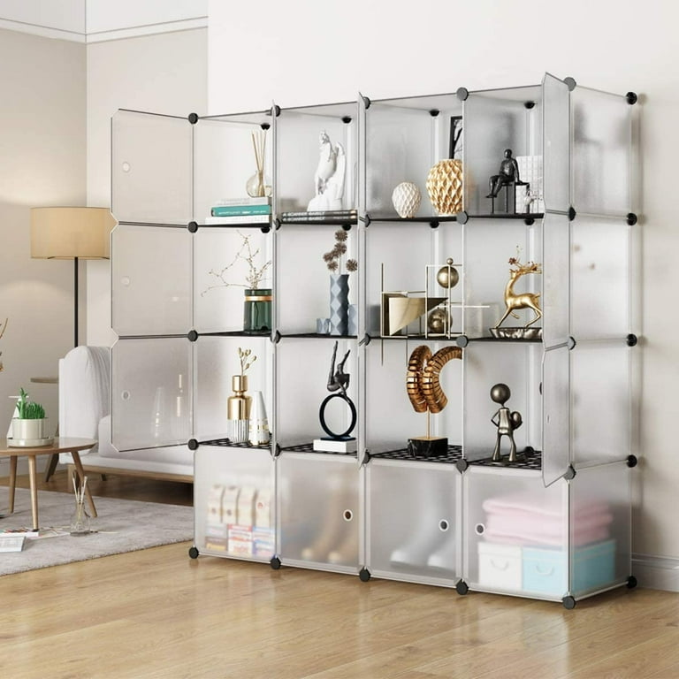 16 Cube Storage Shelves DIY Cube Storage Organizer Modular Book Shelf Cube Shelf Organizer Stackable Clothing Toys Book Organizer Containers Closet Cube Storage Organization Container A1740 Walmart ...