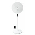 16" DC-Motor Energy Saving Stand Fan with Remote and timer-Piano White ...