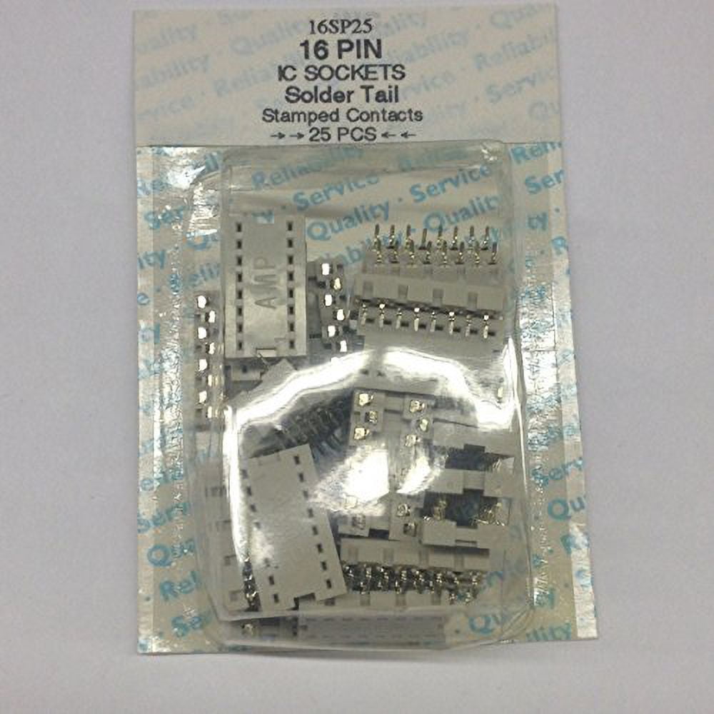 16-DIP 16 Pin IC Sockets Stamped Style (25 per pack) - 16-DIP - Walmart.com