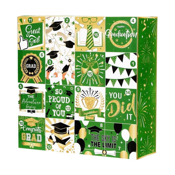 16-Day Graduation Countdown Advent Gift Box – Empty Fillable Paper ...