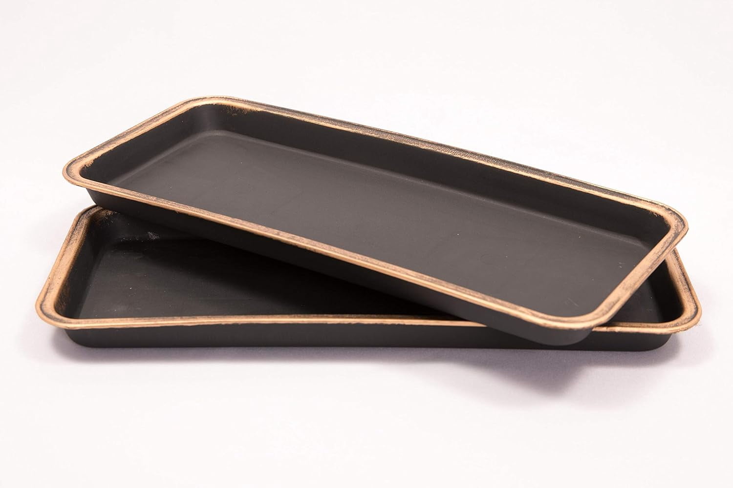 16" Decorative Rectangular Tray/Saucer (2 Pack) Fancy Trim Rustic ...
