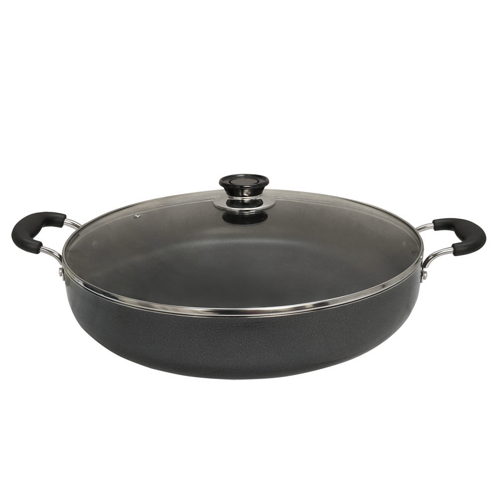 16'' Deep Cooking Pot Pan Aluminum Low Pot Non Stick Coating 10-1/2 QT ...
