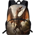 16" Dinosaur Print Backpack - Preppy Style Graphic Daypack with 3D ...