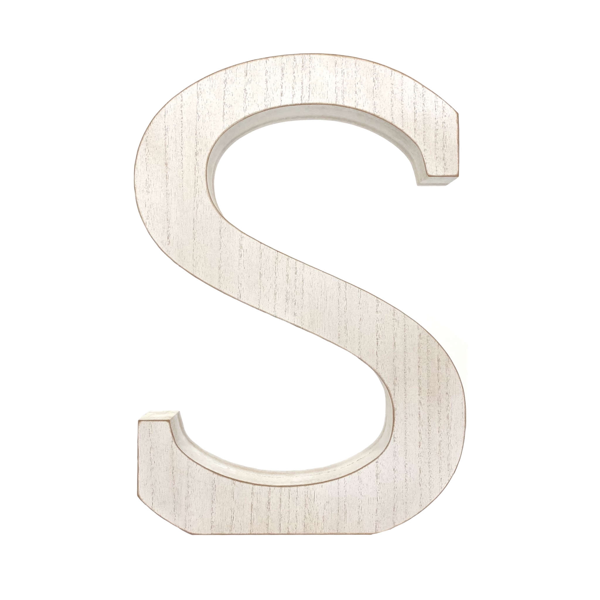 16" Distressed White Wash Wooden Initial Letter S Sculpture - Walmart.com