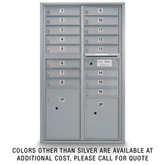 16 Door Standard 4C Mailbox with 2 Parcel Lockers - Silver - Walmart.com