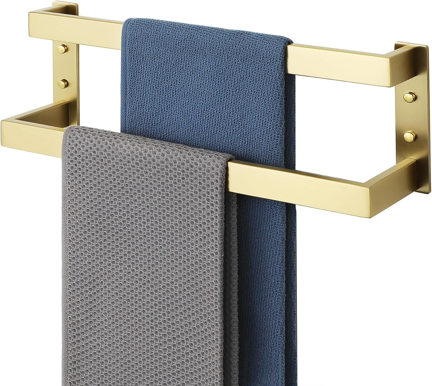 16" Double-Layer Brushed Gold Stainless Steel Wall Mounted Modern Space ...