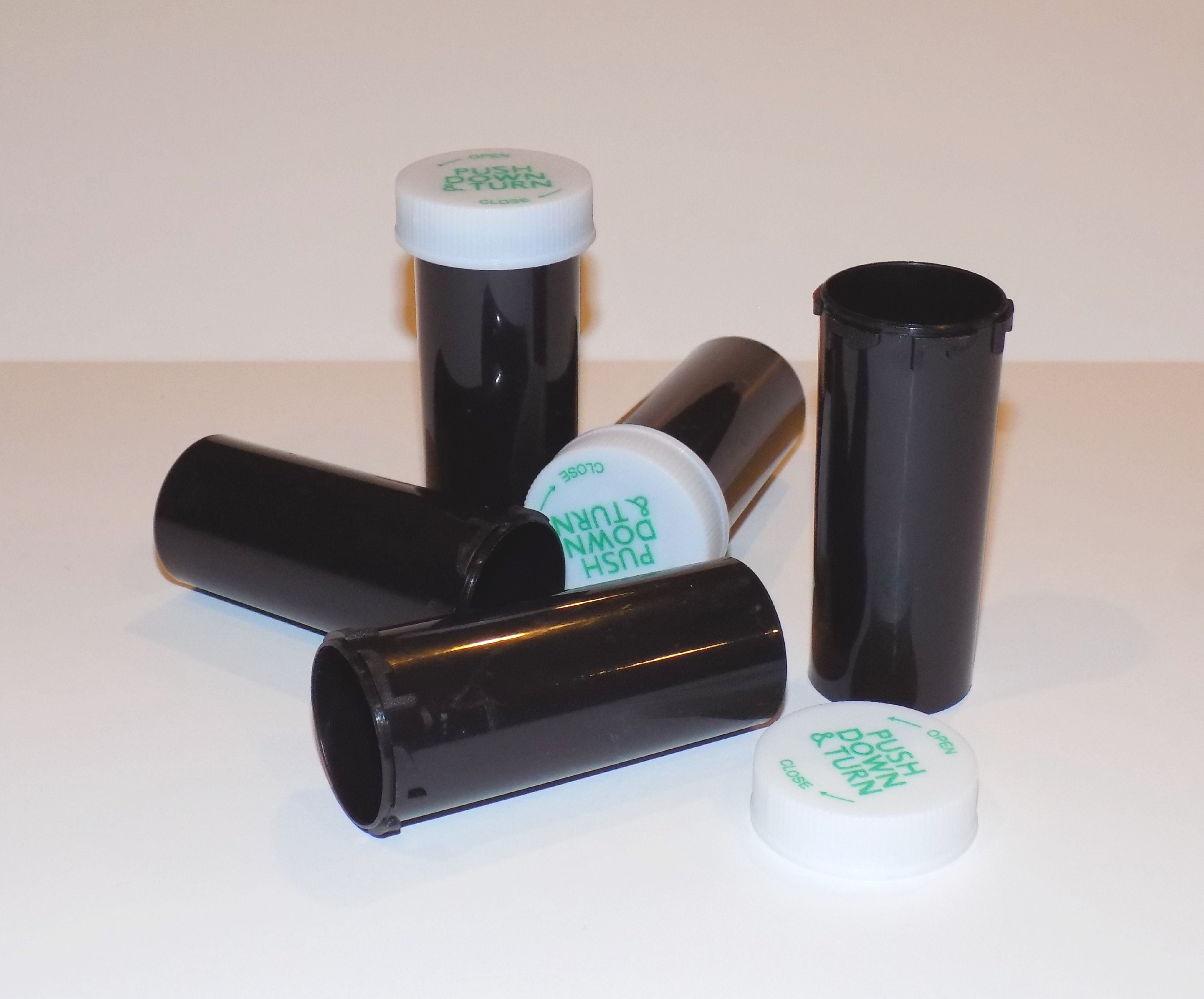 16 Dram Solid Black Medicine Vial 100 Pack - Walmart.com