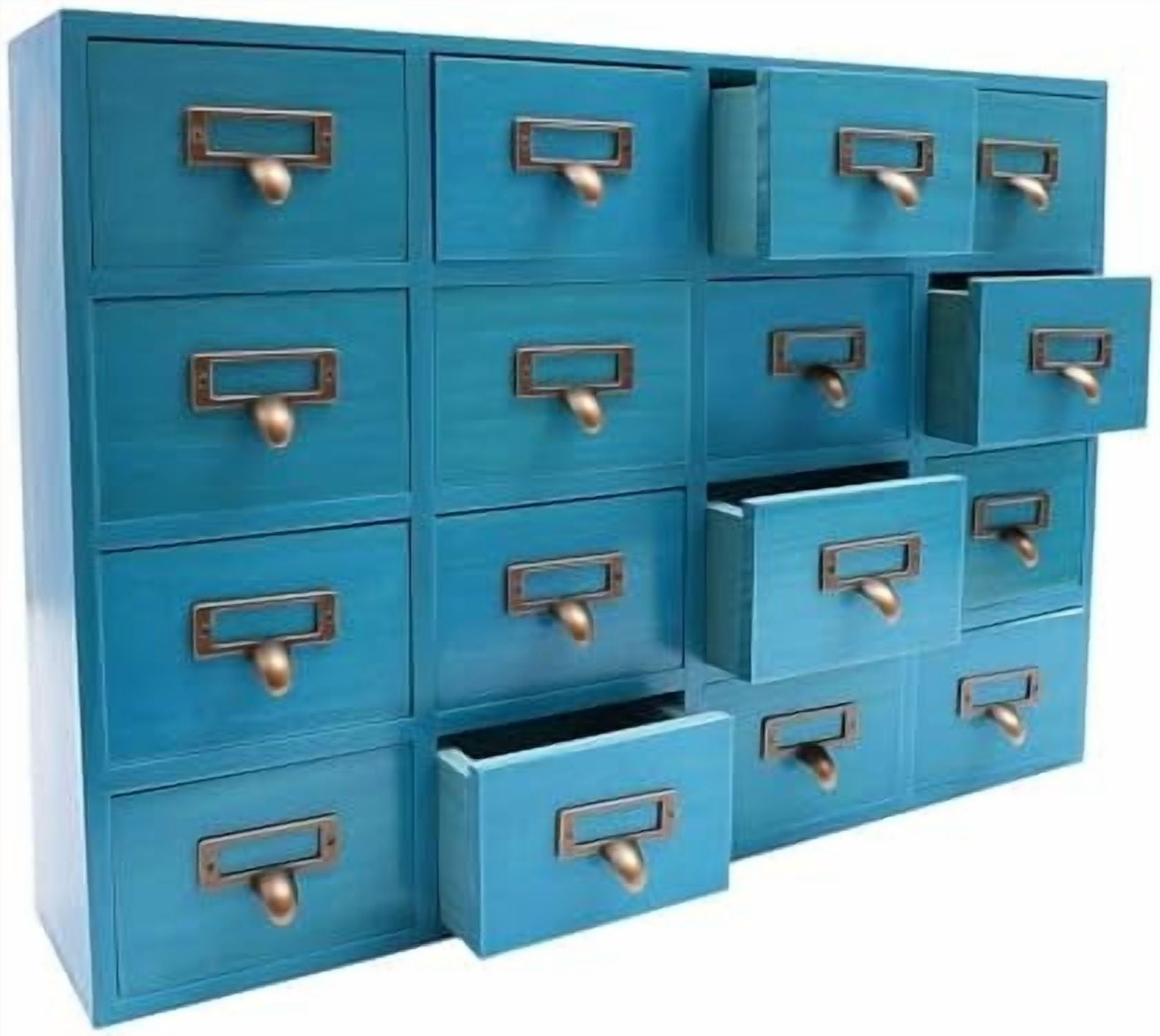 16-Drawer Apothecary Cabinet, Herb Storage Box, Rustic Wooden Storage ...