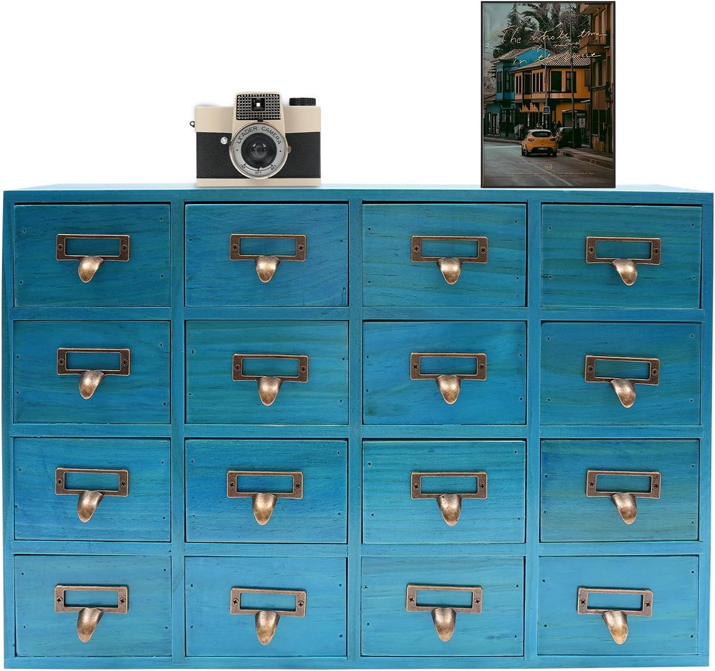 16 Drawer Storage Box,Wooden Storage Cabinet,Vintage Apothecary Curio ...