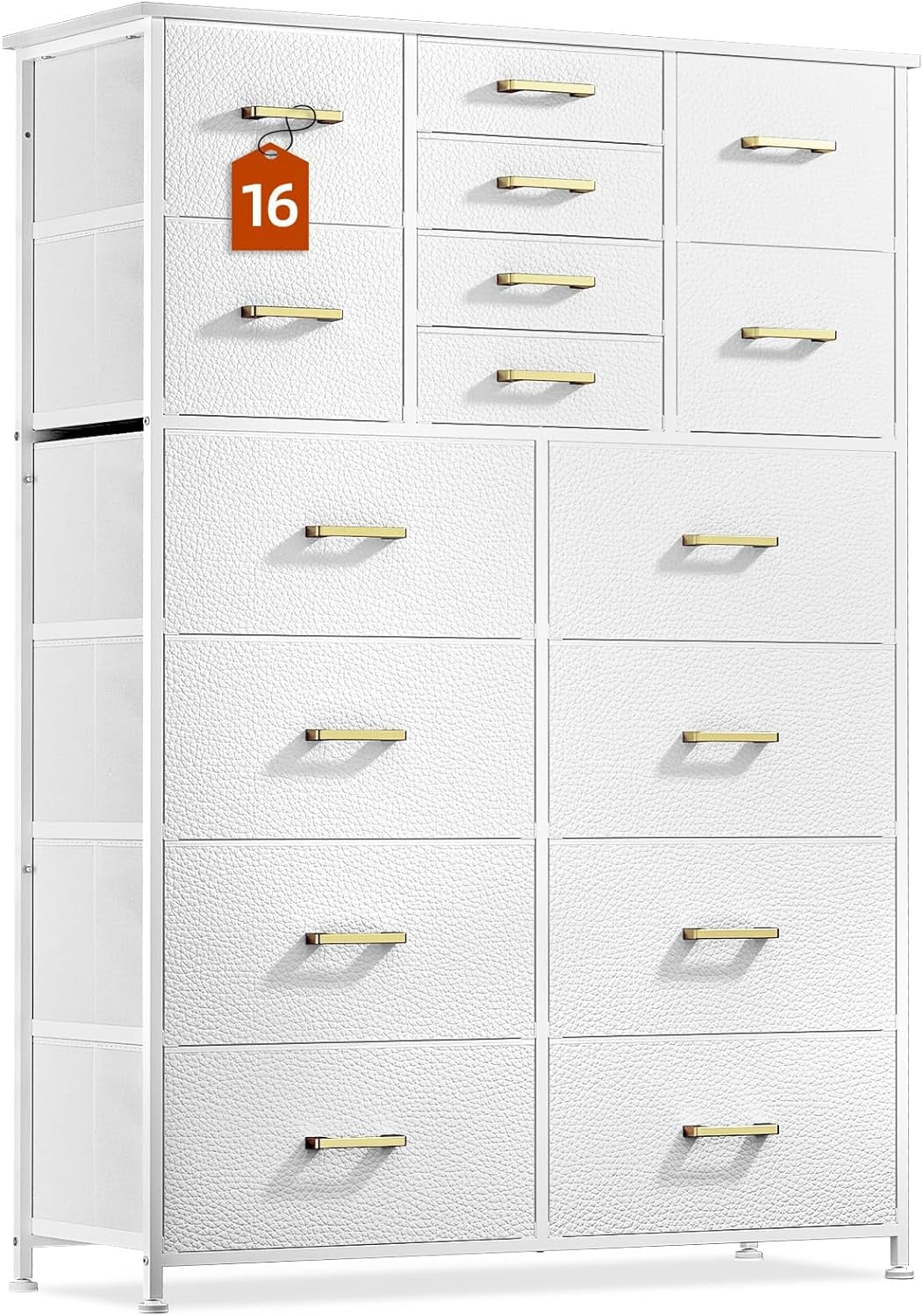 16 Drawers Dresser for Bedroom, Tall Dresser with Large Capacity Fabric ...