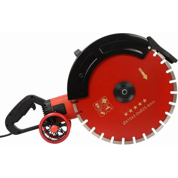 16'' Electric Concrete Saw, 4000W Wet Disk Saw Cutter, Cut-off Saw with ...