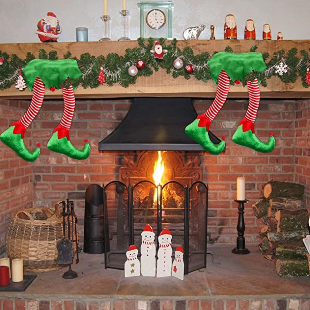 16" Elf Legs for Christmas Decorations, Stuffed Legs Stuck Tree Topper ...