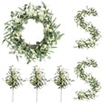 16'' Eucalyptus Wreath for Front Door, Porch, Window - Green Decor for ...
