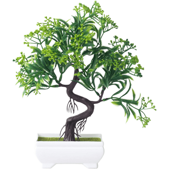 16 Eyes Artificial Flower Potted Plant Plastic Bonsai Fake Pine Tree ...