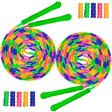 16 FT Long Jump Rope(2 PACK), Double Dutch Jump Ropes, Soft Beaded ...