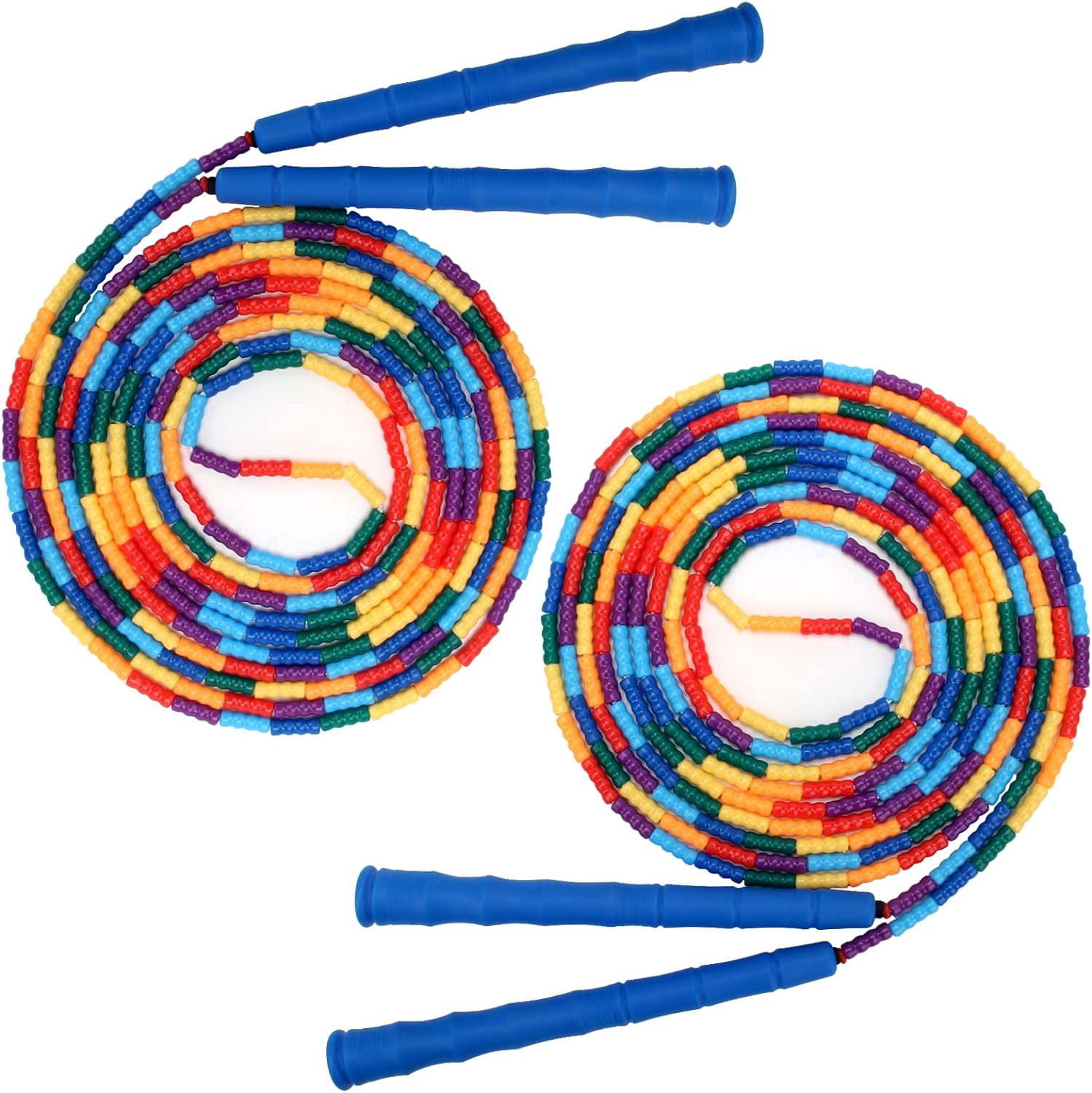 16 FT Long Jump Rope(2 PACK), Double Dutch Jump Ropes, Soft Beaded ...