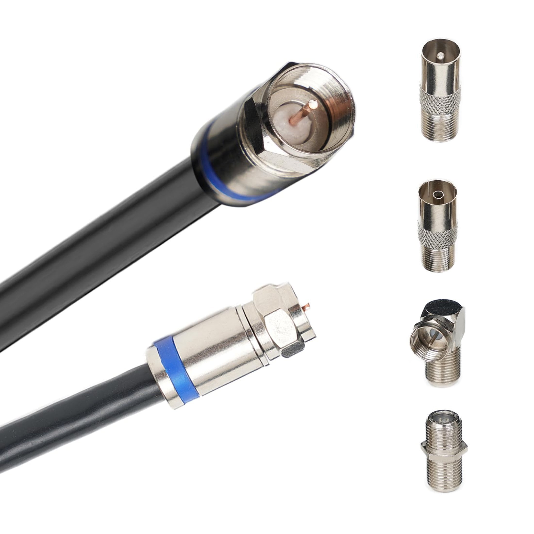 16 FT Male-to-Male Coaxial Cable Extension for TV and Satellite ...