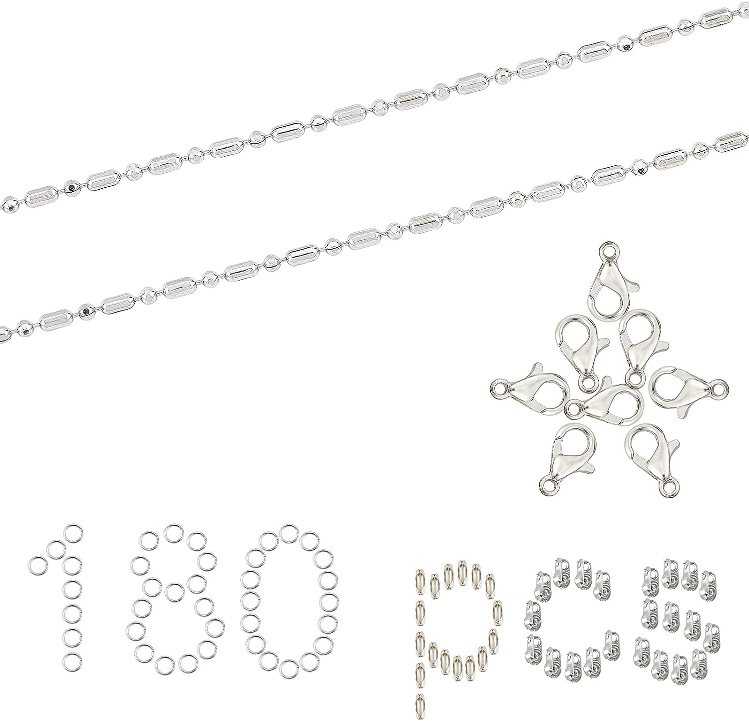 16 Feet Ball Bead Chains Beaded Pull Chain Brass Jewelry Making Kit ...