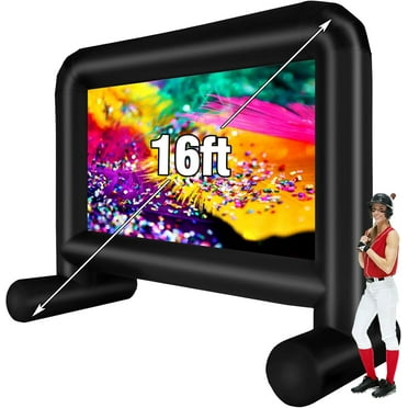 OZIS 16Ft Airtight PVC Portable Theater Projection Screen for Outdoor ...