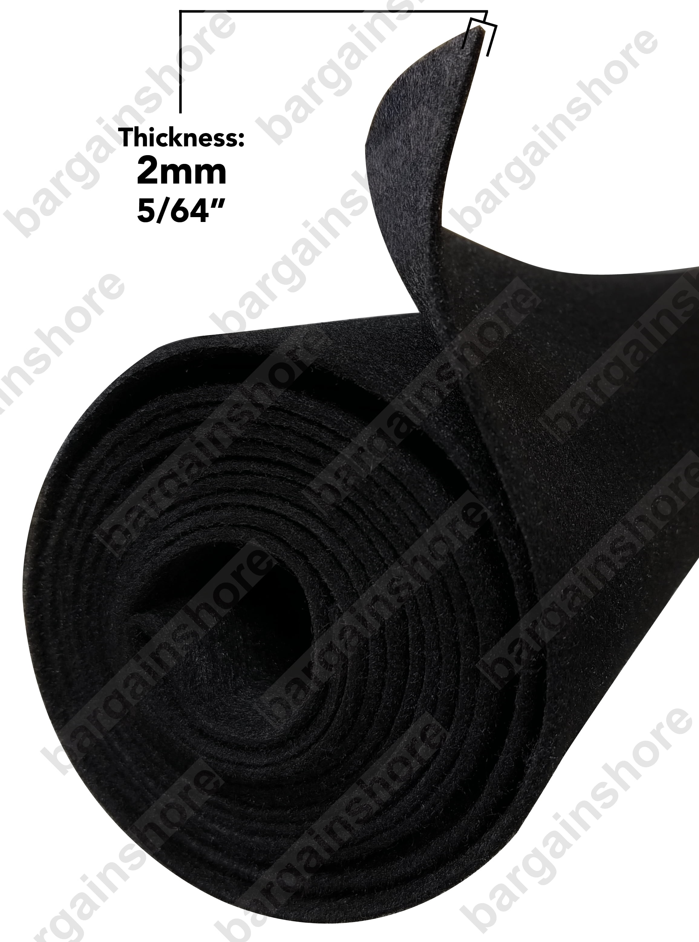 16 Feet Long by 3.75 Feet Wide Polymat Black Nonwoven Felt Fabric ...