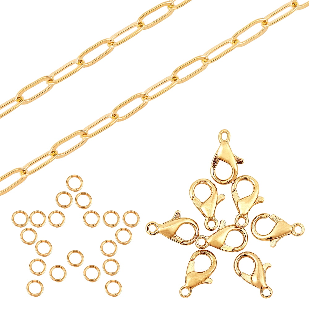 16 Feet Paperclip Chain Link Necklace Oval Link Chain 7.6x2.6x0.5mm ...