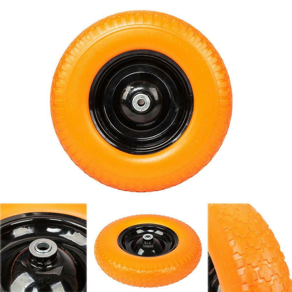 16"Flat Free Wheel Barrow Wheelbarrow Tire Solid Foam 5/8 Axle Cart ...
