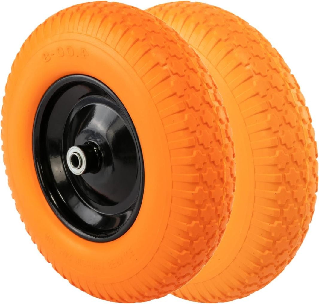 16" Flat Free Wheelbarrow Wheels and Tires, 4.80/4.00-8 Solid ...