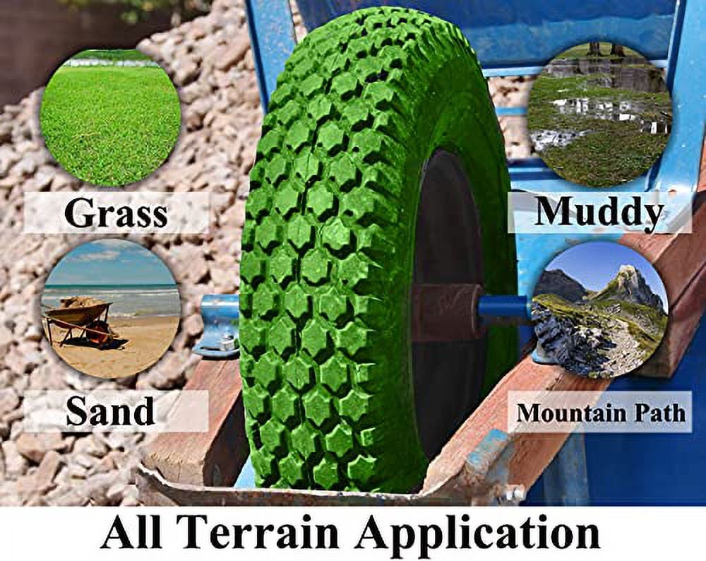 16" Flat Free Wheelbarrow Wheels and Tires, 4.80/4.00-8 Solid ...