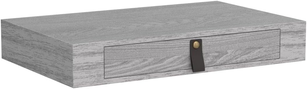 16" Floating Shelf with Drawer, Wall-Mounted Nightstand for Bedroom ...