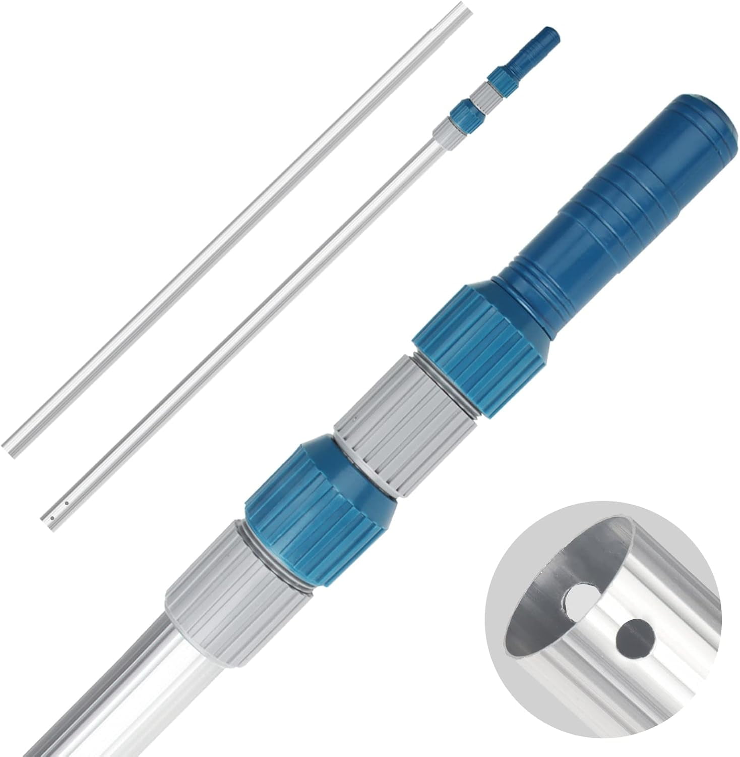 16 Foot Telescopic Aluminum Swimming Pool Pole - Professional Attach ...