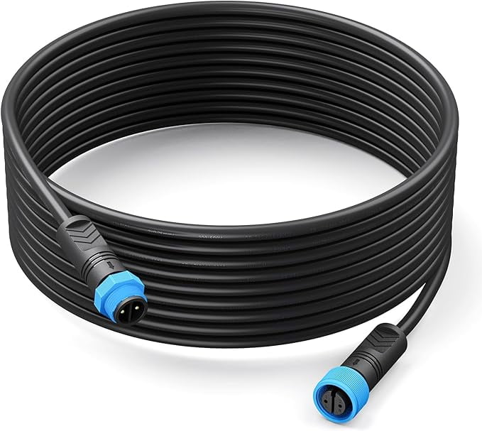 16-Foot Waterproof Cable Extension for Philips Hue Outdoor 24V Low ...