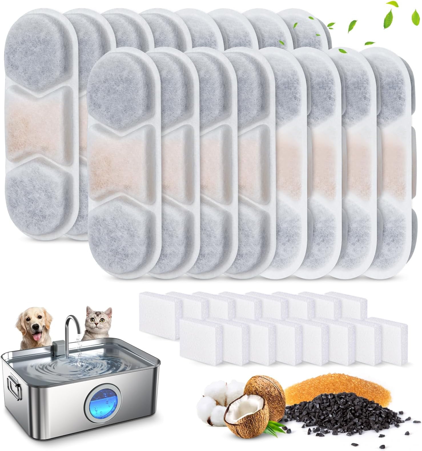 16 Fountain Filter Replacement for 12L/3.2Gal Stainless Large Water ...