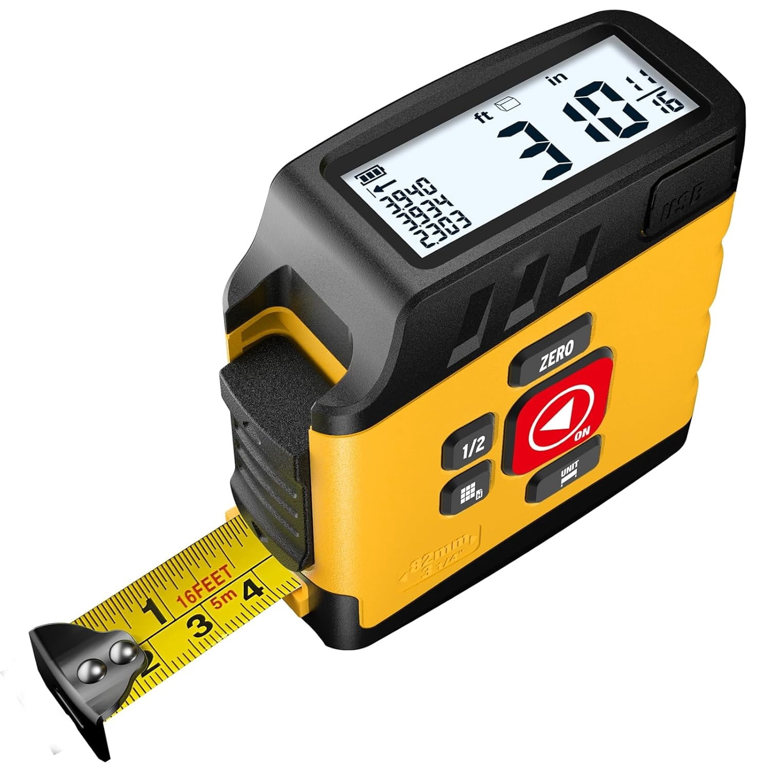 16 Ft Digital Tape Measure - 6 Metric and Imperial Units | Easy Read ...