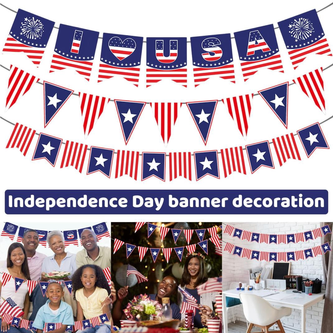 16 Ft, Five-Point Star Vertical Stripe Pennant Pull Flag, Patriotic ...