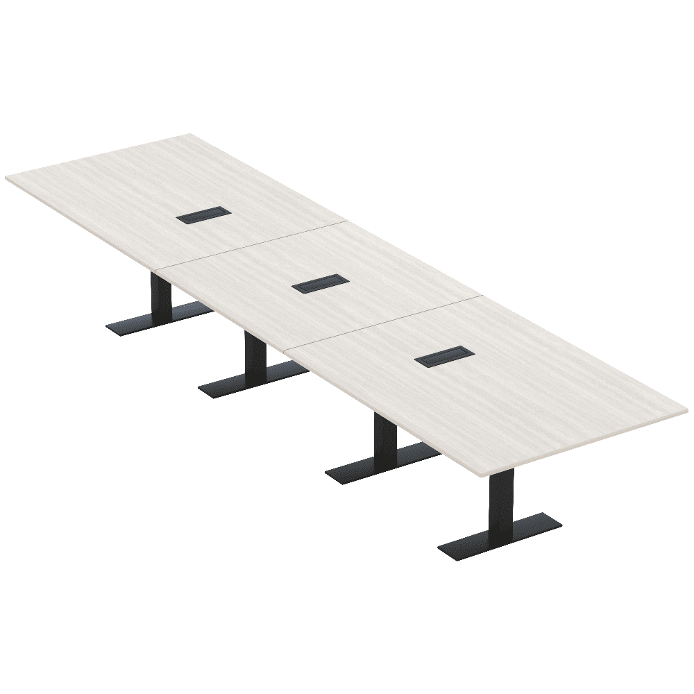 16 Ft Modular Rectangular Conference Table Metal T Bases Power Units ...
